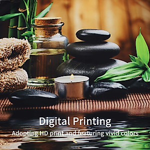 MitoVilla Zen Spa Shower Curtain Set, Zen Basalt Stones and Spa Oil on The Wood Near a Pond Printing Shower Curtain for Bathroom Decor, Japanese Garden Theme, Brown, 72 x 72