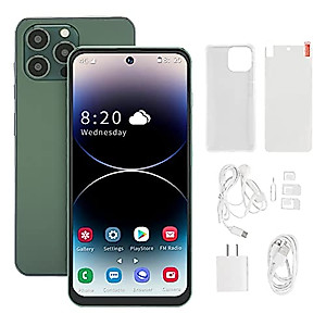 Alvinlite Smartphones I14 Pro Max Android 12, 6.7inch HD Full Screen Gaming Phone Upgraded 4G Cell Phone 4GB RAM 128GB Face ID Unlocked Mobile Cellphones with 4000mAh Large Battery(Green)