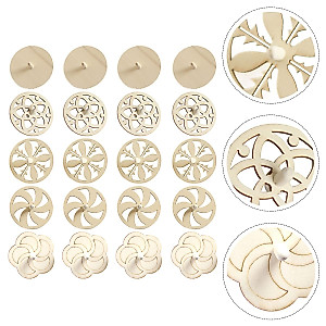 Toyvian 40 Pieces Wooden Wooden Spinning Tops Unfinished Wood Spinning Tops Kids Spinning Tops Toys Spinning Tops DIY