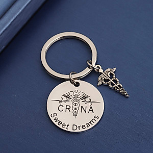 FOTAP Nurse Anesthetist Gift Sweet Dreams Keychain Thank You Gift for Anesthesiologist CRNA School Graduation Gift (CRNA dreams)