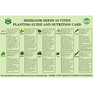 10 Herb Seeds Garden Starter Grow Kit with Green Pots, Markers, Nutritional Soil, Watering, Herb Clipper, Complete Indoor Potted Plant Growing Set for Kitchen DIY