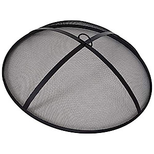 Outsunny 30 Inch Outdoor Fire Pits, Copper-Colored Round Basin Camping Fire Pit, Wood Burning Firepit Bowl with Ornate Black Base, Log Grate, Wood Poker, & Mesh Screen for Embers