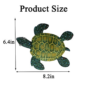 amikdis Sea Turtle Wall Decor Blue Turtle Hanging Wall Art Décor Sculpture Statues Ocean Decorations For Home Office Garden Patio Fence Bathroom Indoor Outdoor Beach Nautical Theme