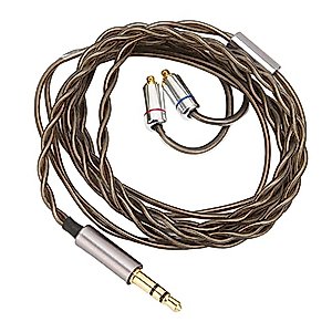 Silver Plated Earphone Cable, MMCX to 3.5mm Plug Earphone Replacement Cable Copper Core Upgrade Headphone Cable for IE300 IE600 IE900 3.9ft