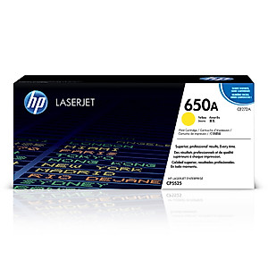 Original HP 650A Yellow Toner Cartridge | Works with HP Color LaserJet Enterprise CP5525 Series | CE272A