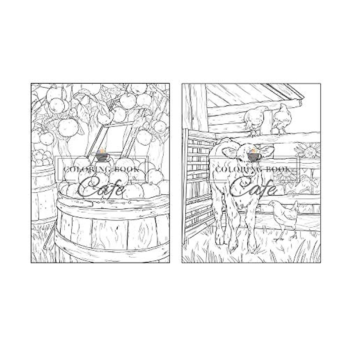 Country Autumn Coloring Book: An Adult Coloring Book Featuring Charming Autumn Scenes, Relaxing Country Landscapes and Cute Farm Animals