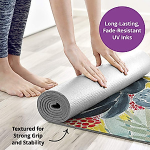 CANVAS ON DEMAND Yoga and Pilates Non-Slip Fitness Mat with Carrying Strap (Adorned Llama III) 24"x70"