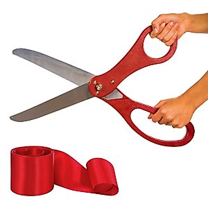 Red Ribbon Cutting Ceremony Kit – Grand Opening Ribbon and Scissors for Special Events Giant Scissors 20 Inch Giants Ribbon Cutting Scissors with Red Ribbon for Inaugurations and Ceremonies