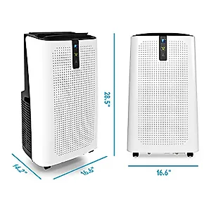 JHS A018-12KR/A 12,000 BTU Portable Air Conditioner 3-in-1 Floor AC Unit with 3 Fan Speeds, Remote Control and Digital LED Display, Cover up to 400 Sq. Ft, White