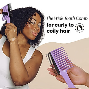 Tangle Teezer The Wide Tooth Comb for Curly Hair, Double-Sided Detangling Comb for All Hair Types, Wet and Dry Detangling, Lilac