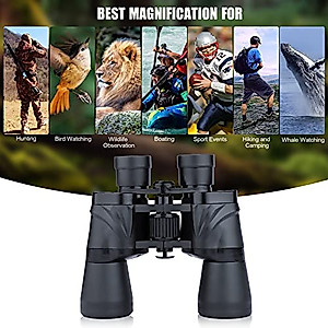 20x50 Binoculars for Adults - Binoculars for Bird Watching Hunting Wildlife Observation Sport Events Whale Watching Hiking and Camping with Harness and Phone Holder