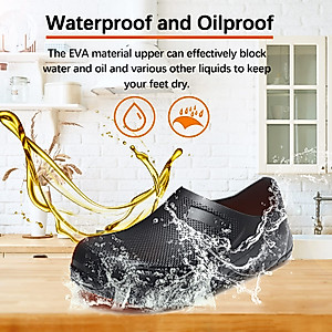 Zapatos De Cocina para Hombres Work Chef Shoes Women Clogs Waterpoof for Non Slip Shoes for Men Food Service Kitchen Seaside Size 7 Orange