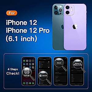 CANSHN Clear Protective for iPhone 12 Case/iPhone 12 Pro Case, [Military Drop Protection] [Not Yellowing] Shockproof Cover with Hard Back & Soft TPU Bumpers, Slim Thin Phone Case for iPhone 12/12 Pro