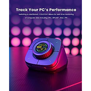 Cololight Studio Controller Keyboard like OBS, Twitch, ​YouTube COLO PLAY Programmable Gaming Keyboard with RGB Lighting, Performance Monitor, Desktop Media Controller for PC/MAC (Black)