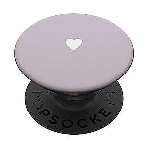Lavender Purple Cute Hand Drawn Heart Minimalist Digital Art PopSockets Standard PopGrip