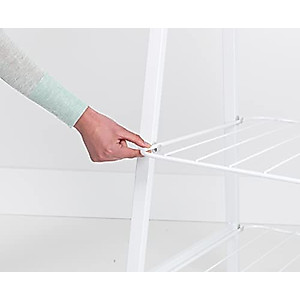 Brabantia - Linn Clothes Rack - Multi-Functional - Space Saver - Adjustable Shelves - Wardrobe Hanging - Drying Rack - Freestanding - Stable - White - Large