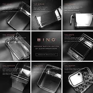 BINO Plastic Storage Bins - Small 2 Pack, White - THE SOHO COLLECTION - Pantry Organizers and Fridge Organizer