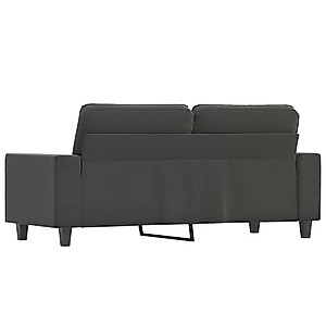 SKM 2-Seater Sofa Dark Gray 55.1" Microfiber Fabric (23.9 KG/52.58 LBS)
