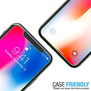 FlexGear Privacy Screen Protector for iPhone X Xs [New Generation] Tempered Glass (3-Pack)