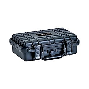 MEIJIA Portable All Weather IP67 Waterproof Protective Hard Case, Small Camera Case,Dry Case with Customizable Foam,Fit Use of Drones, Camera,Equipments, 11.65 ”x8.35”x3.78”(Elegant Black)