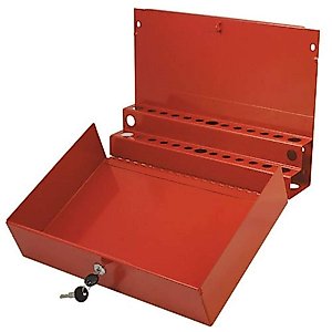 SUNEX TOOLS 8011 Large Locking Screwdriver and Pry Bar Holder for Service Cart- Red