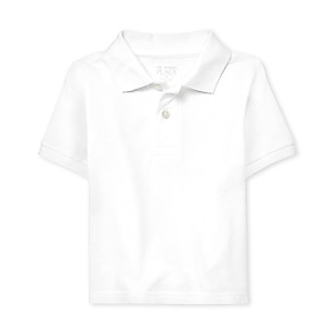 The Children's Place Baby Boys and Toddler Boys Short Sleeve Pique Polo, White, 4T