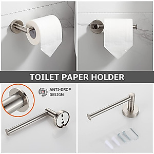 BGL Bathroom Accessory Set Brushed Nickel 4-Pieces Bathroom Towel Rack 24 Inches Adjustable Bathroom Hardware Set