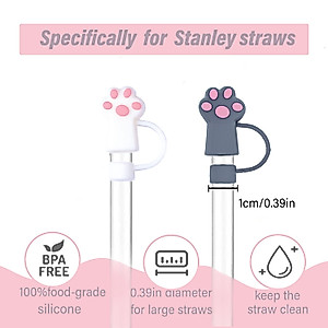 Horsdo 10mm Straw Cover for Stanley Cup,Dust-Proof Straw Cap Toppers,Reusable Silicone Soft Protector Cover for 0.4 inch/10mm Straws
