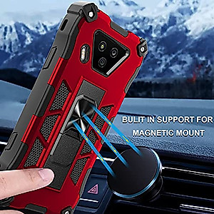 Ailiber Compatible with Kyocera DuraForce Ultra 5G, DuraForce UW E7110 Case with Screen Protector, for Magnetic Car Mount, Kickstand Holder, Durable Armor Full Body Cover for DuraForce Ultra 5G UW-Red