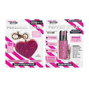 super-cute Self Defense Kit - Professional Grade, Maximum Strength Pepper Spray with UV Marking Dye & Personal Safety Alarm - Pink & Pink