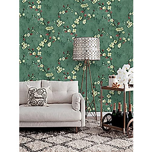 Peel and Stick Wallpaper Floral Contact Paper Floral Wallpaper Removable Wallpaper Waterproof Wallpaper Vinyl Roll for Wall Furniture Cabinet 118"x17.7"