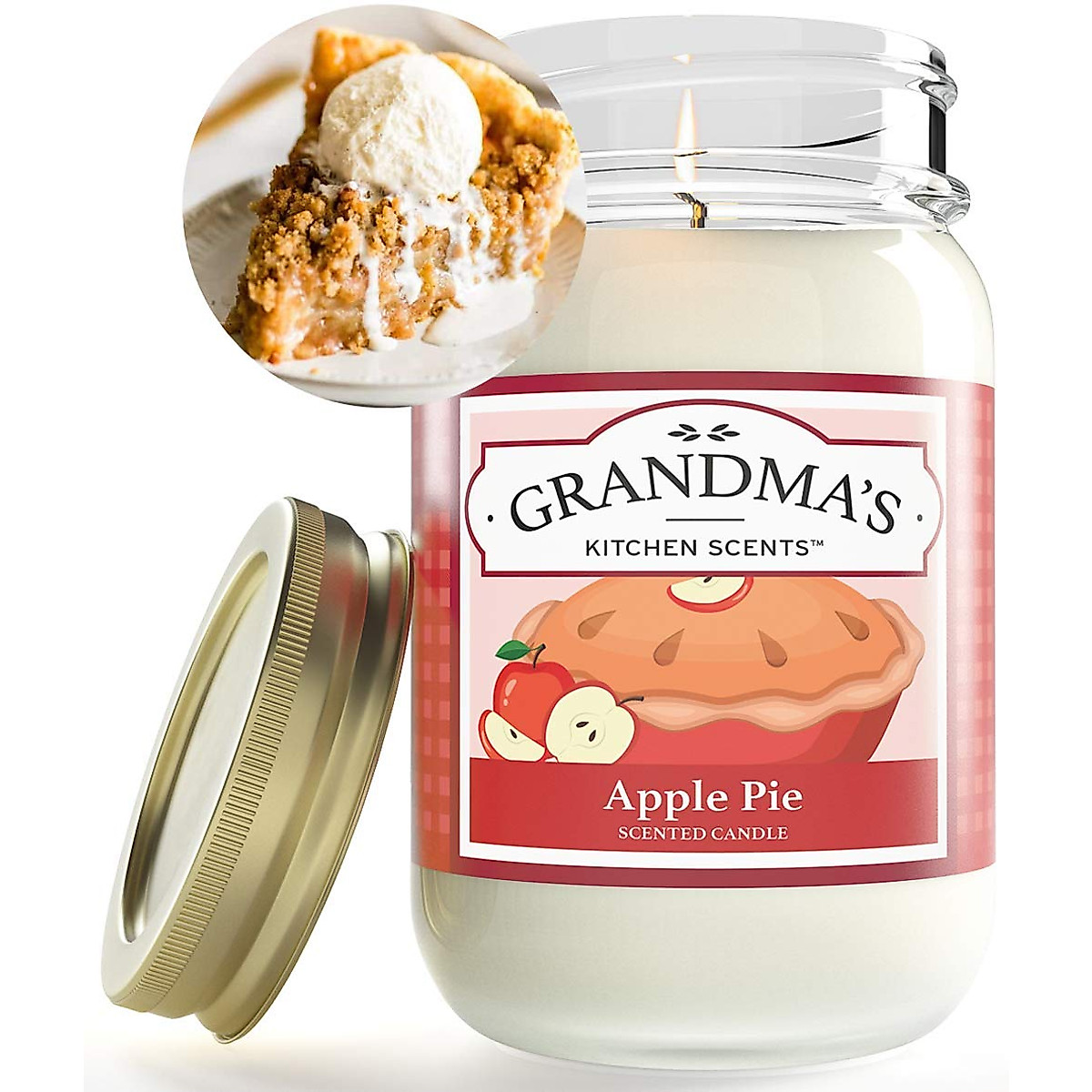 Stillwater Bath and Body™ Apple Pie Scented Candle for Home | Non Toxic Long Lasting Soy Candles | Delicious Scent | One Pint Mason Jar | Hand Made in The USA
