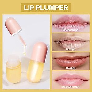 KISSIO Natural Lip Plumper,Lip Plumping Lip Gloss,Lip Plumper Gloss,Derol Lip Plumper,Moisturizing& Reduce Fine Lines 5.5ml For Day Ues