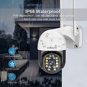 TUYA Security Camera Outdoor, 2K Wireless PTZ Camera, WiFi Pan Tilt Dome Camera Works with Alexa & Google Assistant, Floodlight/2-Way Audio/Motion Detection/Activity Alert/Auto Tracking/Smart Life App
