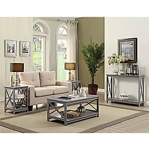 Convenience Concepts Oxford Coffee Table with Shelf, Gray
