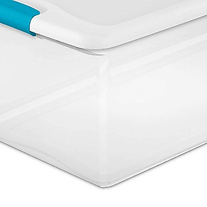 Sterilite 8-Pack Stackable Storage Bin with Lid, Clear Plastic Design, 106 Quart