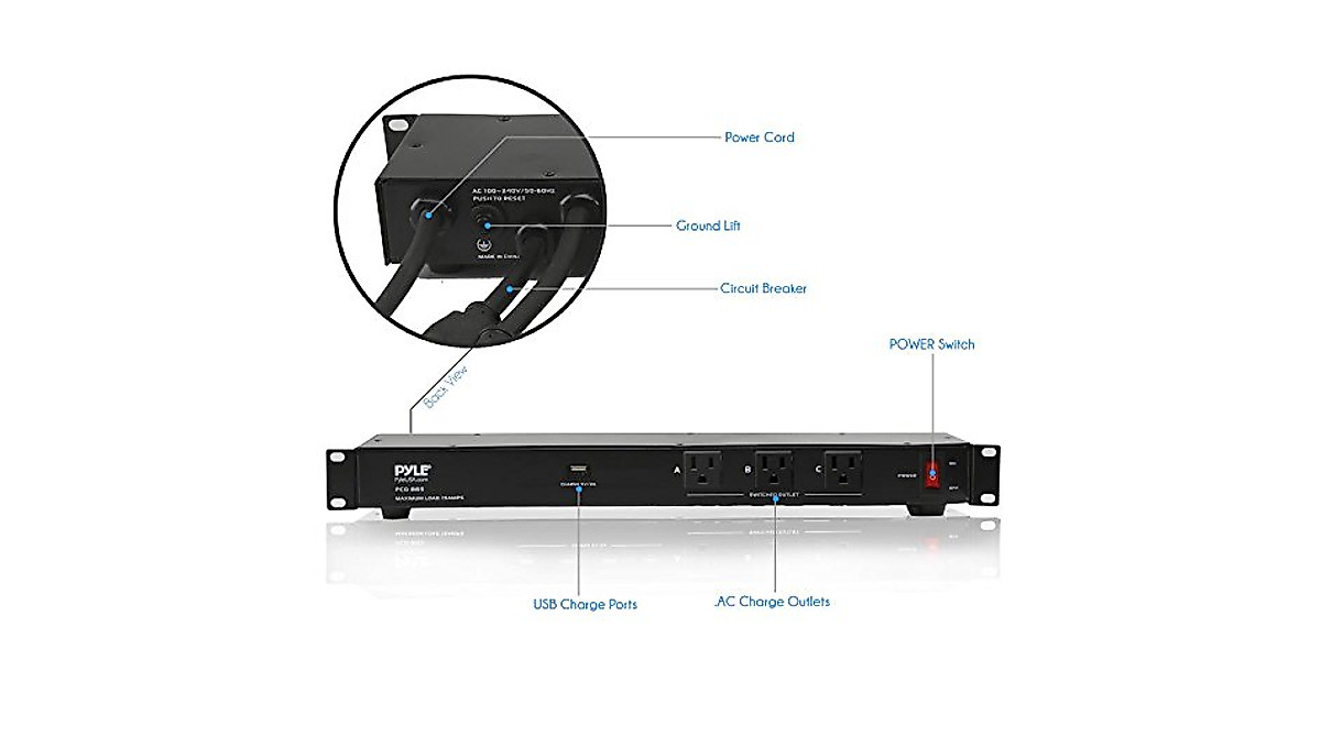 Pyle 19" Rackmount PDU: Power and Charge Made Easy