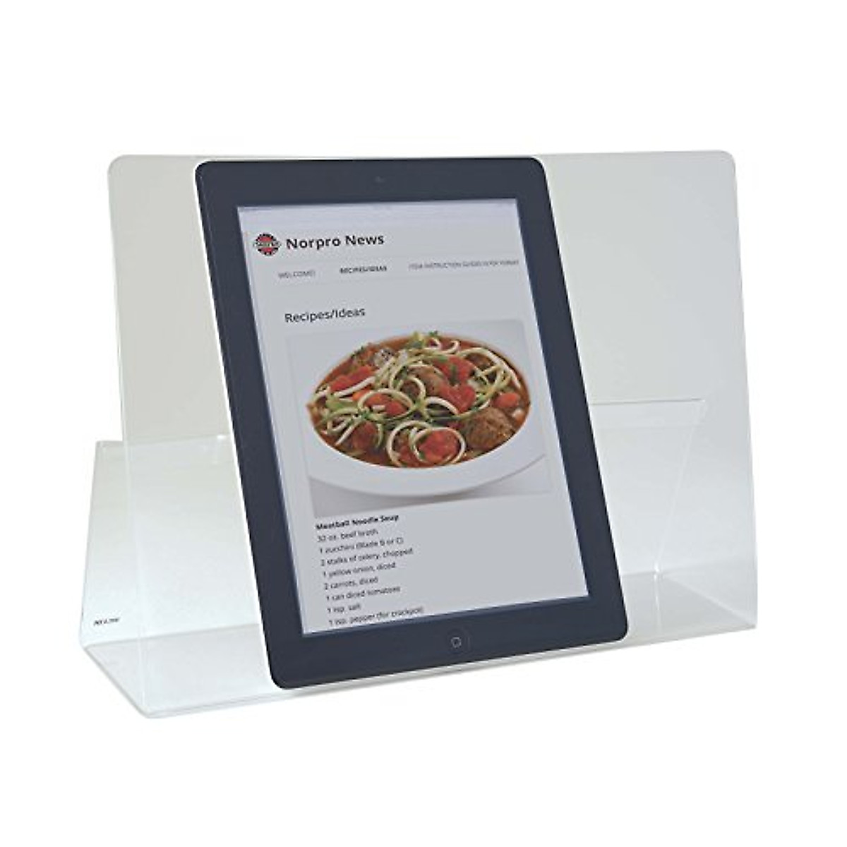 Norpro Acrylic CookBook / IPad / Tablet Holder, 9"D x 12.5"W x 3.25"H