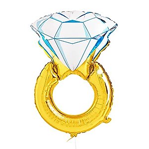 xo, Fetti XL Diamond Ring Engagement Balloon - 40", 1 pc | Bachelorette Party Decorations, Bridal Shower, Foil Photo Booth