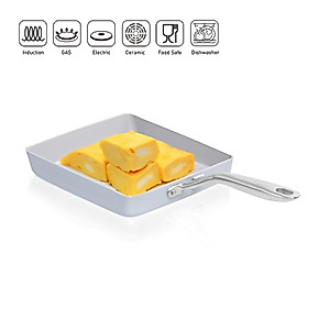 TECHEF - CeraTerra Ceramic Nonstick Tamagoyaki Japanese Omelette Pan/Egg Pan Skillet, (PTFE, PFAS, and PFOA Free), Induction-Ready, Made in Korea