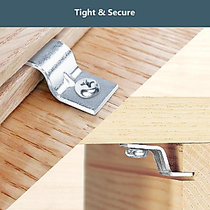 POWERTEC 71580 Steel Gauge Table Top Fastener with Screws, 24 Sets Z Clip Table Top Connectors,Silver