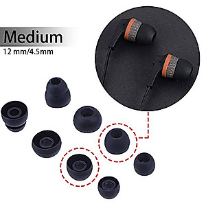 Blacell 20 Pcs Medium Silicone Earbud Cap Tip Cover Replacement - 10 Black, 10 Clear Title