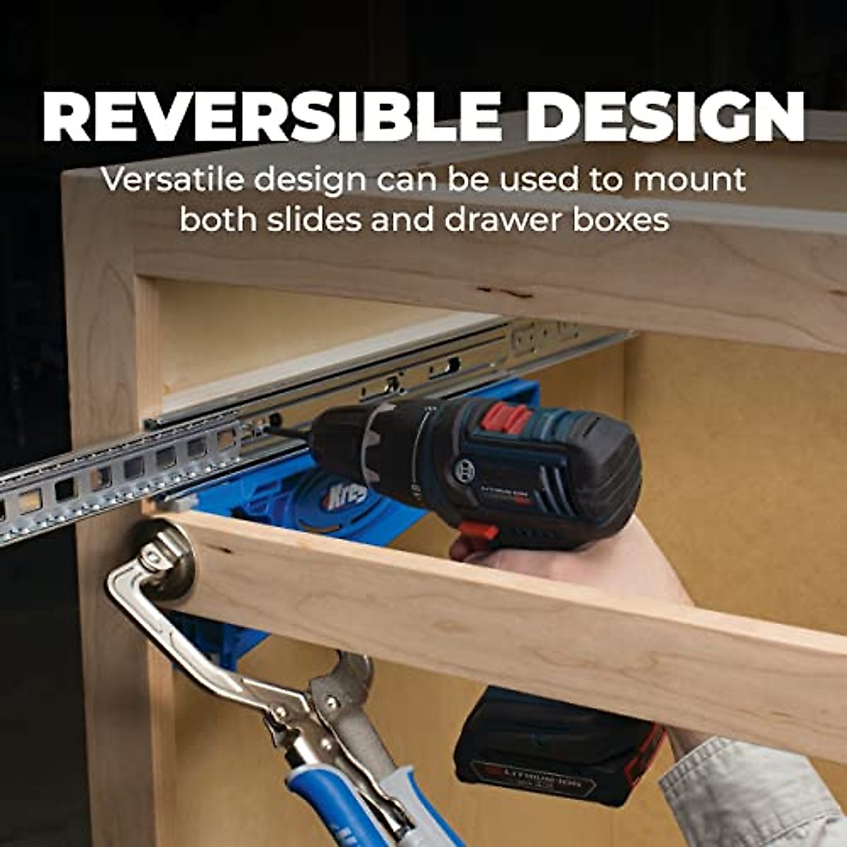 Kreg KHI-Slide Drawer Slide Jig - Drawer Slide Jig Kit - Drawer Slide Tool - for Cabinets, Drawers, Desks & More - Easily Install Drawer Slides - Set of 2