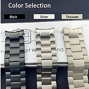 Alimingyan Titanium Watch Band for Samsung Galaxy Watch 5 no Gap Metal Strap Band, Galaxy Watch 5 4 40mm 44mm 45mm Titanium Band (Silver)