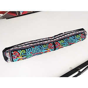 Yoga Mat Handmade Fabric Bag Accessory Blue Carrier Gym Tribal Art Thai Craft 5