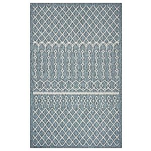 Lr Home Ox Bay Sylvestra Serene Array Indoor/Outdoor Area Rug, Blue/Gray, 3' x 5'