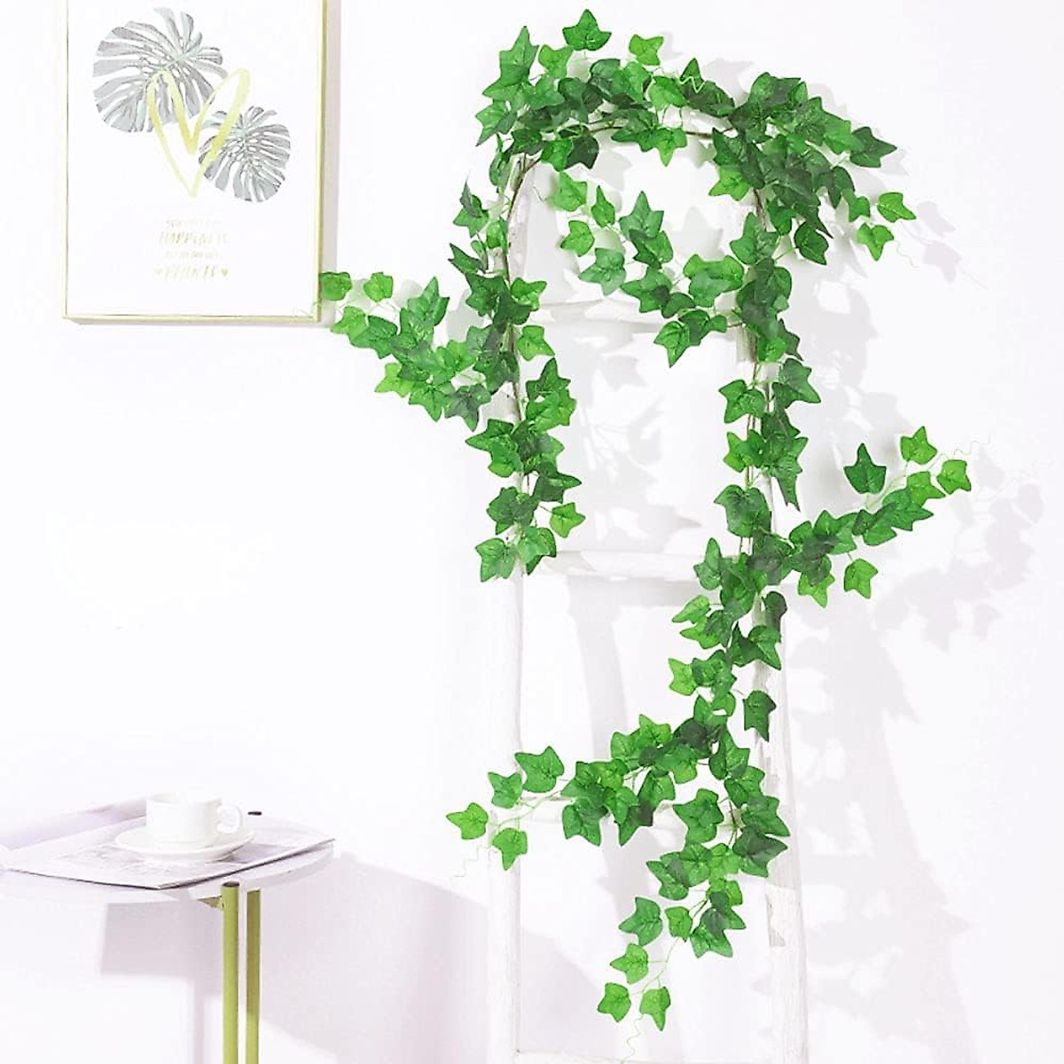 ZUGJAM 83 Ft (12pcs) Artificial Greenery Fake Ivy Leaves Hanging Vine Plant Garland for Garden Wedding Party Home Wall Decoration