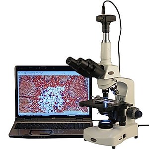 AmScope T340B-LED-5M 40X-2000X Siedentopf Trinocular Compound 3W LED Microscope + 5MP Digital Camera