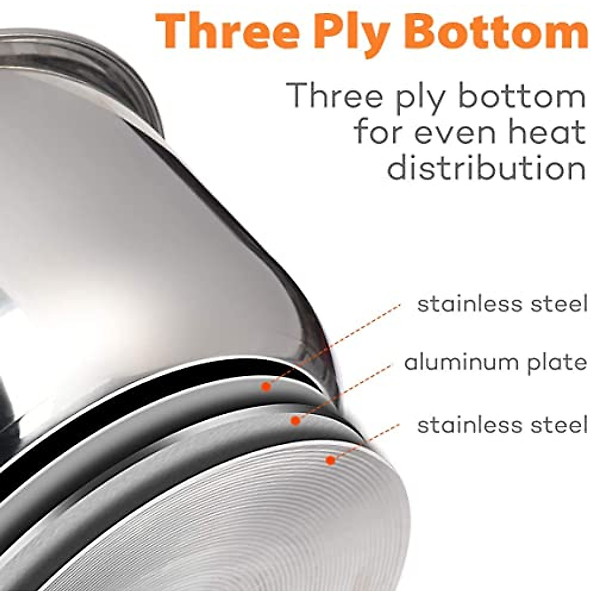 Goldlion Stainless Steel Inner Pot Compatible with Ninja Foodi 8 Quart Accessories Replacement Insert Liner