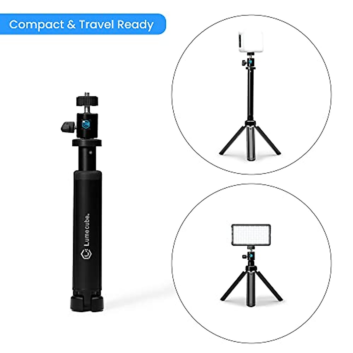 Lume Cube 30" Adjustable Webcam Stand | Webcam Stand | Desktop Tripod | Foldable and Collapsible Stand for Lights & Webcams | Logitech C925e, C922x, C930e, C922, C930, C920, C615